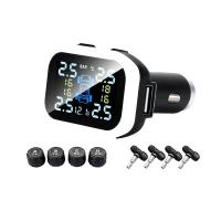 China New Wireless Four-Wheel Display TPMS Tire Pressure Monitor Detector with Solar Charging Sensor Universal Fitment 1 Year Warranty for sale