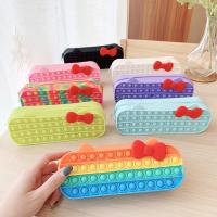 China OEM/ODM Cute Cat Zipper Pencil Case 19*7*4.5cm Popper Toy Pencil Box with Bubble Design for sale