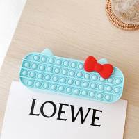 China OEM/ODM Cute Cat Zipper Pencil Case 19*7*4.5cm Popper Toy Pencil Box with Bubble Design for sale