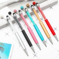 China Cute Crystal Pen Diamond Ballpoint Pens Stationery Ballpen 2 In 1 Crystal Stylus Pen for sale