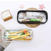 China Boys or Girls 19*7*4.5cm Clear Exam Pencil Case with Zipper and 2022 at Office School for sale