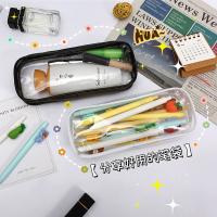 China Boys or Girls 19*7*4.5cm Clear Exam Pencil Case with Zipper and 2022 at Office School for sale