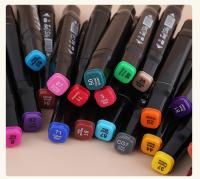 China Dual Tip Permanent Fabric Brush Colored Acrylic Art Paint Marker Pens 12 24 30 36 48 for sale