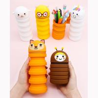 China Silicone Animal Design Capacity Washable Pencil Case Stationery Set for Kids in Style for sale