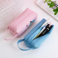 China Canvas Geometric Pencil Bag Case for School Supplies Custom Print Cute Pencil Box Pouch for sale
