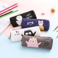 China Customized Logo Acceptable Fashion Cartoon Canvas Pen Bag for Junior High School Pupils for sale