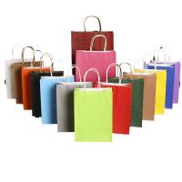 China Industrial Surface Packaging Kraft Paper Gift Bag with Handle Customized Logo Printing for sale