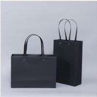 China Customized Logo Black Luxury Shopping Gift Paper Bag With Handle with Flexo Printing for sale
