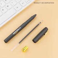 China Custom Logo Imprint Black Rubber Coated Plastic Gel Ink Pens for Stationery Promotion for sale