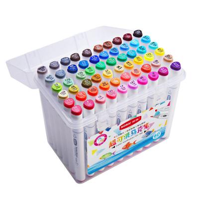 China 36 Color Kids Art Drawing Pen Double Brush Non-Toxic and Safe Oil Marker Easy to Wash for sale