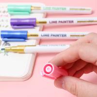 China Double line outline pen 9 colors marker highlighter color marker fluorescence pen for sale