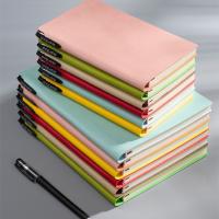 China Customized Paper Business Logo Printed Debossed Soft Black PU Planner A5 Leather Notebooks for sale