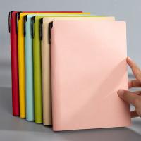 China Customized Paper Business Logo Printed Debossed Soft Black PU Planner A5 Leather Notebooks for sale