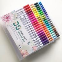 China 12/24/36/48/60/80/100 Colors Fineliners Water Color Art Markers Pen Dual Tip Brush Set for sale