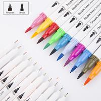 China 12/24/36/48/60/80/100 Colors Fineliners Water Color Art Markers Pen Dual Tip Brush Set for sale