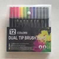 China 12/24/36/48/60/80/100 Colors Fineliners Water Color Art Markers Pen Dual Tip Brush Set for sale