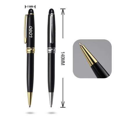 China Personalized Black and Gold Roller Gel Pen with Custom Laser Logo Writing Length 240M for sale