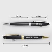 China Personalized Black and Gold Roller Gel Pen with Custom Laser Logo Writing Length 240M for sale