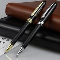 China Personalized Black and Gold Roller Gel Pen with Custom Laser Logo Writing Length 240M for sale