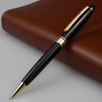 China Personalized Black and Gold Roller Gel Pen with Custom Laser Logo Writing Length 240M for sale