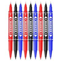 China Paper Box Packaging Double-Ended Marker Pen with 240M Writing Length and Permanent Ink for sale