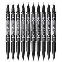 China Paper Box Packaging Double-Ended Marker Pen with 240M Writing Length and Permanent Ink for sale