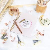 China Rose Gold Foil Notebook And Pen Gift Set For Girl Custom Luxury Office Stationery Set for sale