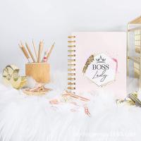 China Rose Gold Foil Notebook And Pen Gift Set For Girl Custom Luxury Office Stationery Set for sale