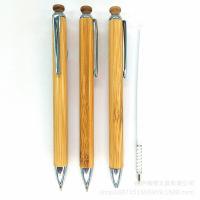 China Plastic Custom LOGO Recycled Bamboo Ball Pen Wood Ballpoint Pen Writing Width 0.5 mm for sale