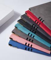 China Soft Cover Pu Leather Notebook with Elastic Pen Holder Customized Paper Notebook for sale