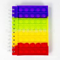 China Custom Travelers Silicone Spiral Diary Notebook with Pop It Game Cover and Magnetism for sale