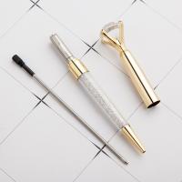 China 2.5g Ink Color Red Big Top Diamond Pen Multi Color Diamond Crystal Ballpoint Ball Pen For Wedding Gift for sale
