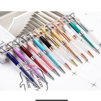China 2.5g Ink Color Red Big Top Diamond Pen Multi Color Diamond Crystal Ballpoint Ball Pen For Wedding Gift for sale