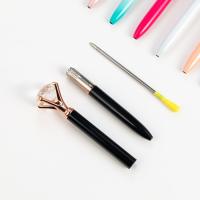 China Personalized Diamond Crystal Metal Ballpoint Pen for Gift 2.5g 0.35mm Writing Width for sale