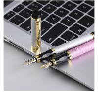 China 0.036 kg Iridium Ink Metal Frosted Pole Pen for Business Gift and Adult Calligraphy for sale