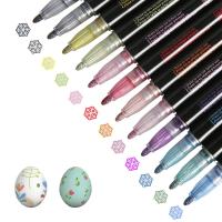 China 12-Color Outline Double Line Permanent Ink Marker Pens for Erasable Writing for sale