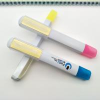 China 2022 Multi Color Logo OEM Plastic Highlighter Markers Pen with Sticky Note Watercolor Art for sale