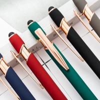 China 240M Writing Metal Office Ballpoint Pen with Custom Logo and Soft Touch Screen Stylus for sale