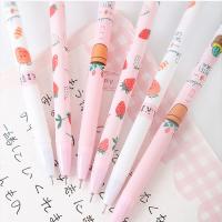 China 12pcs/box Cute Fruit Gel Pen Set for Student Writing 0.5mm Writing Width Novelty Design for sale