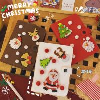 China 2022 Felt A6 Cartoon Christmas Tree Deer Notebook Grid Pages Journal Korean Diary Book for sale