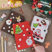 China 2022 Felt A6 Cartoon Christmas Tree Deer Notebook Grid Pages Journal Korean Diary Book for sale