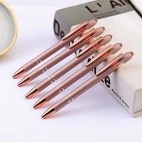 China Gel-Ink Ball Pen With Rose Gold Rose Pink Advertising Ballpoint Pen Personalized Gift for sale