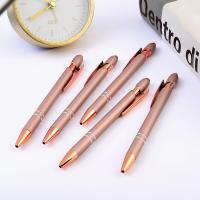 China Gel-Ink Ball Pen With Rose Gold Rose Pink Advertising Ballpoint Pen Personalized Gift for sale