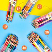 China Customized Logo Personalized Cute Hexagonal Boxes Wood Coloring Pencils for Promotion for sale