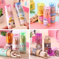 China Pencil 12 Colored Pencils With Topper Sharpener Tube Packing Colorful Wooden Pencil for sale