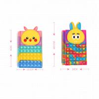 China Popular A5 Cute Animal Pattern Silicone Colorful Sensory Push Bubble Fidget Pop Notebook For Children for sale