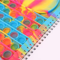 China Popular A5 Cute Animal Pattern Silicone Colorful Sensory Push Bubble Fidget Pop Notebook For Children for sale