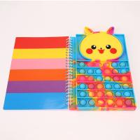 China Popular A5 Cute Animal Pattern Silicone Colorful Sensory Push Bubble Fidget Pop Notebook For Children for sale