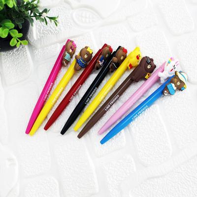 China 0.015kg Assorted Color Kawaii Cute Cartoon Image Stationery Click Presses Gel-Ink Pens for sale