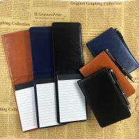 China Reporters' Must-Have A7 PU Leather Cover Notepad with Gel Pen 2 Colors for sale